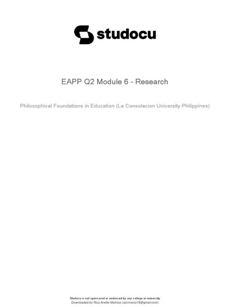 Eapp Q2 Module 6 Research Pdf Experiment Bias