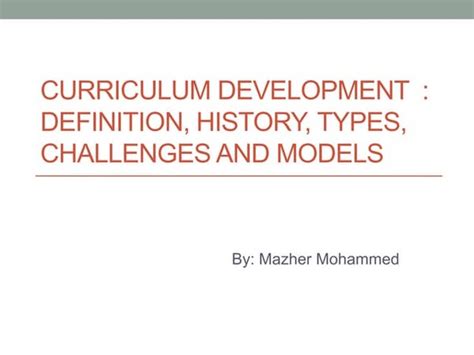 Theories And Models Of Curriculum Development Pdf Design Talk