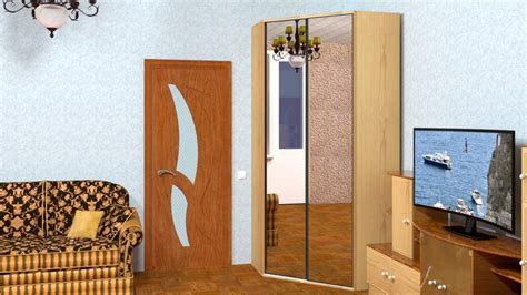 3d модель углового шкафа купе проект моделирование визуализация