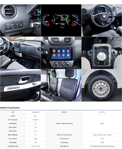 제품명 화물전기차다니고 U Danigo Kc전기자동차판매주식회사