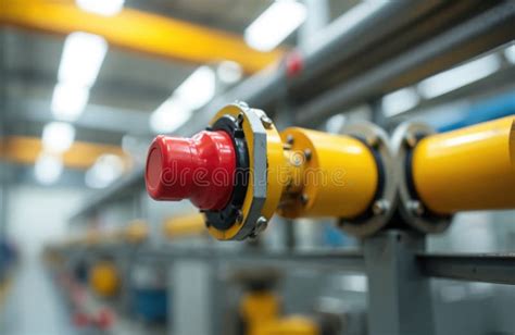 Red Emergency Stop Button On Industrial Machine Stock Image Image Of Technology Slip 383567455