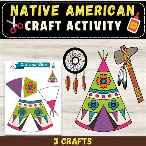 Native American Crafts Dreamcatcher Teepee And Tomahawk Craft Activities Made By Teachers