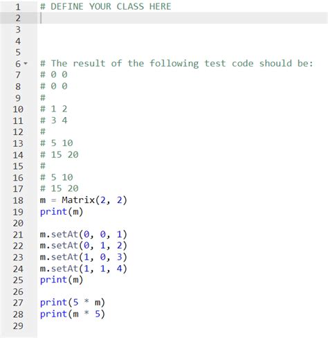 solved a matrix class implement a class named matrix that