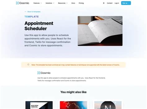 Appointment Scheduler By Cosmicjs A Express Template Built At