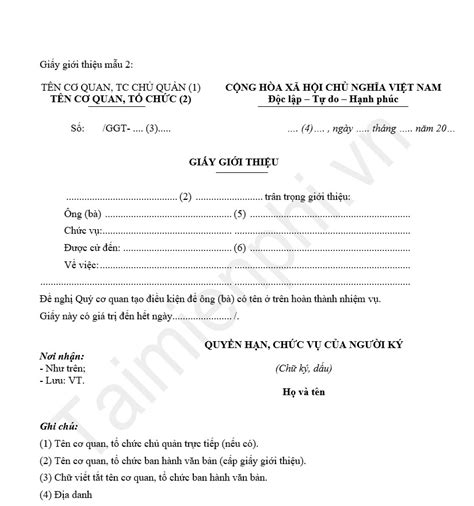 Download Giấy giới thiệu 2024 Tải mẫu giấy chuẩn file Word taimien