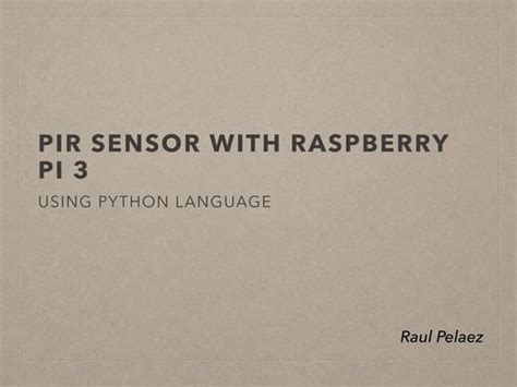 Raspberry Pi Sensors Tutorial Ppt