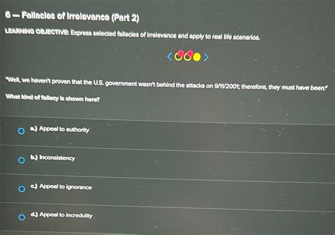 Solved 6 ﻿falladies Of Lirelevance Part 2 Learning