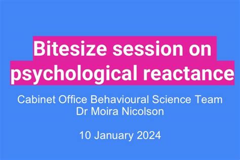 Spotlight On Psychological Reactance Active Travel England