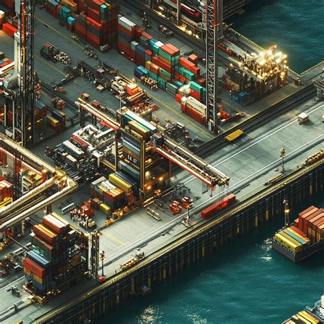A Modern Port With Automated Systems For Container Handling And Storage Premium AI Generated Image