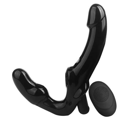 Double Ended Strap On Dildo Strapless Vibrating G Spot Women Lesbian
