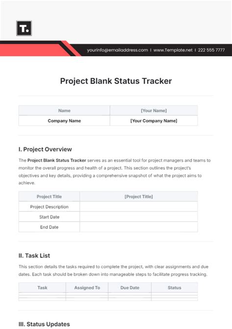 Free Project Tracker Templates Editable And Printable
