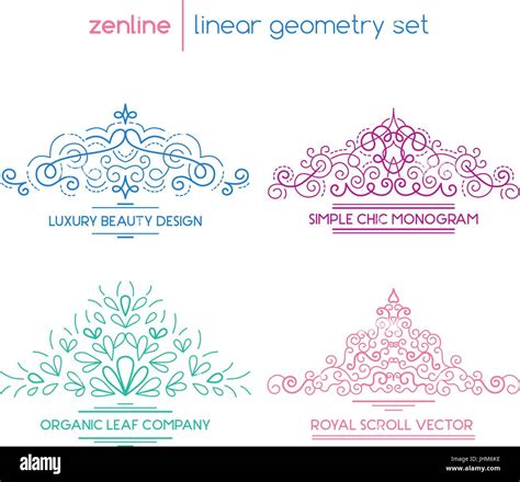 Vector Linear Abstract Emblems Stock Vector Image And Art Alamy