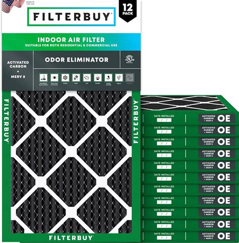 Filterbuy 16x25x1 Air Filter Merv 8 Odor And Allergy Defense With