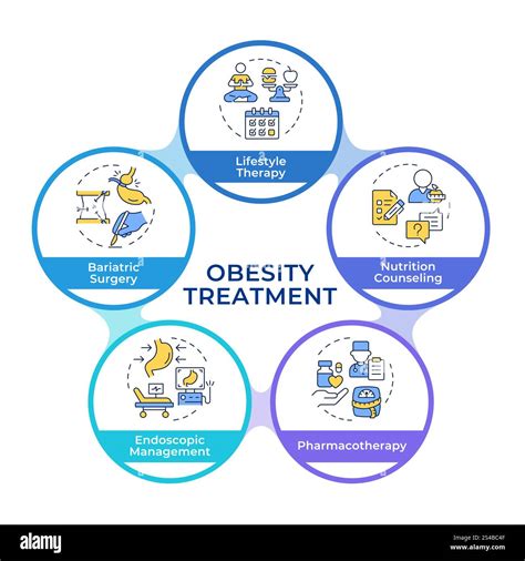 Obesity Treatment Infographic Circles Flowchart Stock Vector Image And Art Alamy
