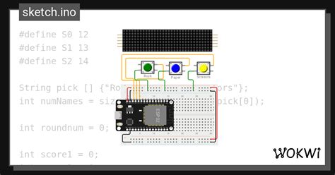 Rock Paper Scissor Wokwi ESP32 STM32 Arduino Simulator