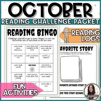 October Reading Packet Reading Logs Wish Lists Challenges Activities