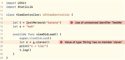Ios Using Swift Static Library In All Swift Project Builds Runs OK Editor Thinks No Such