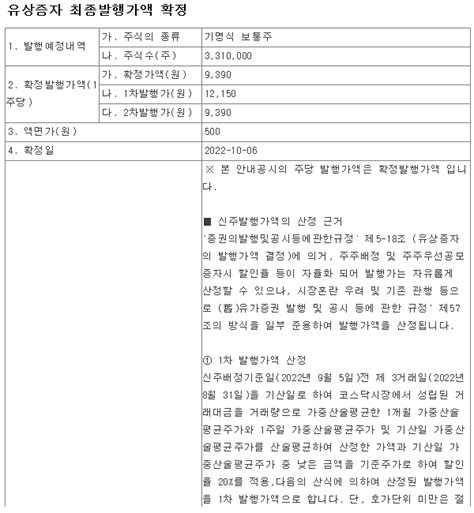 퓨쳐켐 유상증자 최종발행가액 확정 팜스탁