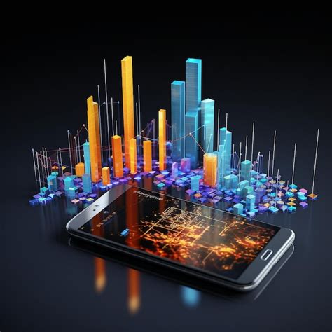 premium ai image 3d data analysis business graph finance chart
