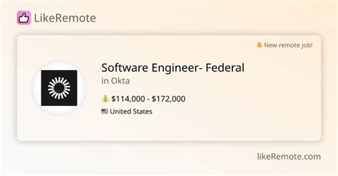📩 Software Engineer Federal At 🏢 Okta Salary 💰114000 172000 📍