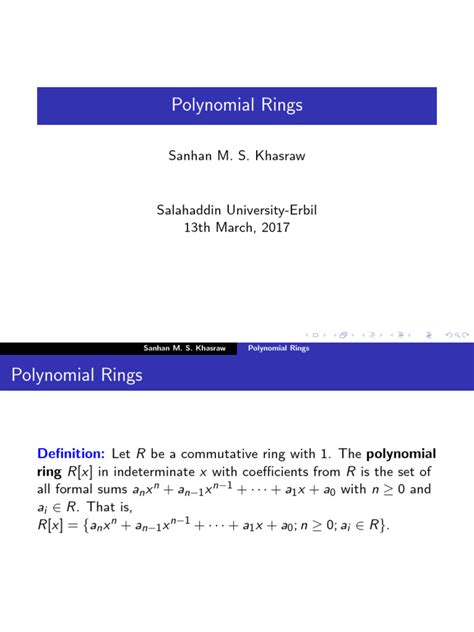 Polynomial Rings Pdf Polynomial Factorization