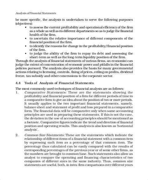 Free 8 Sample Statement Analysis Templates In Pdf Ms Word Excel