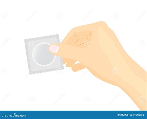 Hand Holding Condom Safe Sex Concept Prevention Of STD Stock Vector