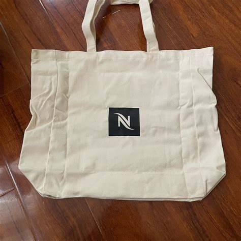 Nespresso Bags Nespresso Cream Canvas Tote With Black Logo Poshmark