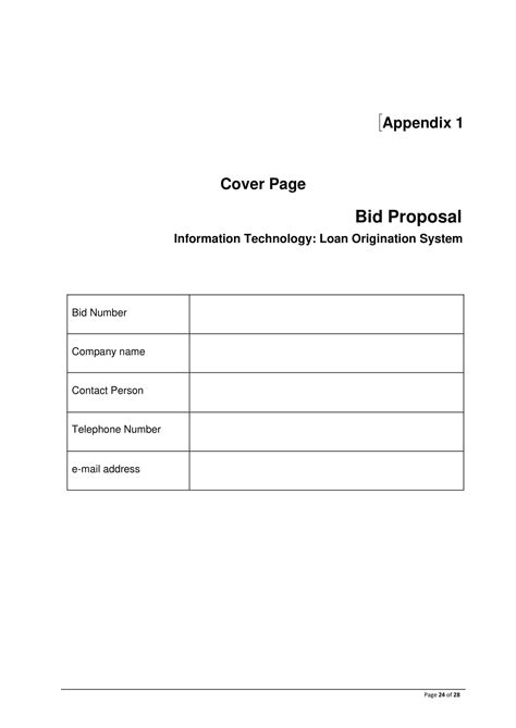 Free Printable Bid Proposal Templates [word Pdf Excel]