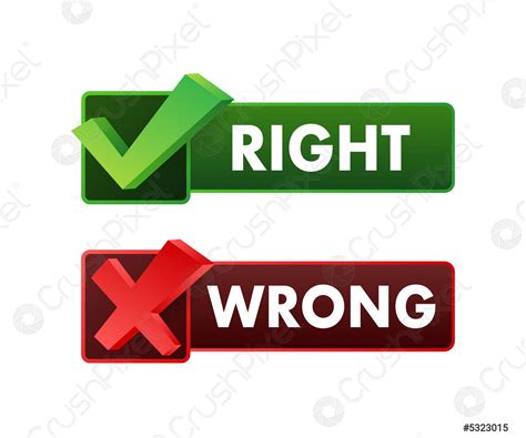 Check Marks Right Wrong Yes And No Check Mark Icon Stock Vector