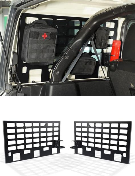 2018 Current Jeep Wrangler Rear Window Side Storage Racks Cargo Metal