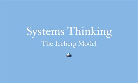 Systems Thinking The Iceberg Model