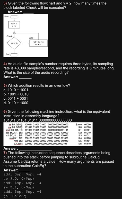 Solved Given The Following Flowchart And Y2 How Many Times The