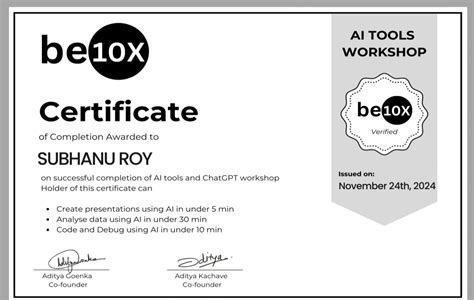 subhanu roy on linkedin thanks in advance for the learning be10x