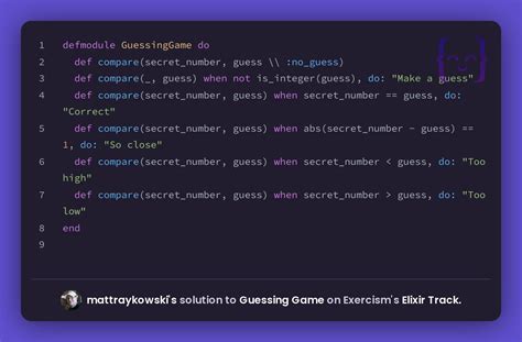 mattraykowski s solution for guessing game in elixir on exercism