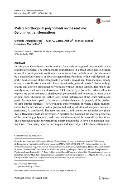 Pdf Matrix Biorthogonal Polynomials On The Real Line Geronimus Transformations