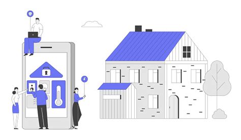 중앙 집중식 제어 스마트 하우스 기술 시스템에 대한 응용 프로그램과 거대한 태블릿에서 사람들 조명 난방 환기 및 에어컨 보안