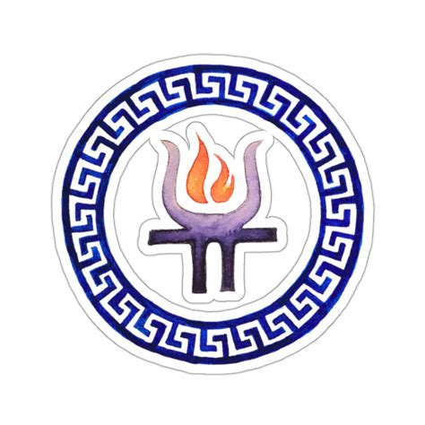 Hestia Symbol Hearth Fire And Greek Key Sticker Greek Goddess