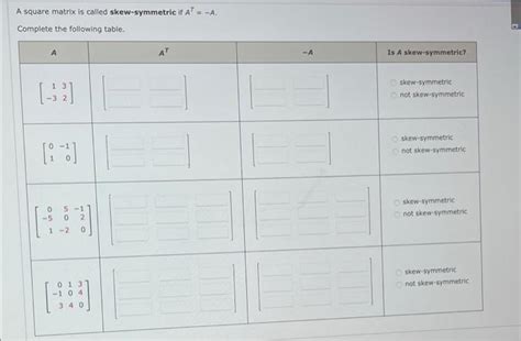 Solved A Square Matrix Is Called Skew Symmetric If A A Chegg Com
