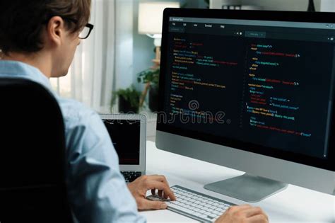 It Developer Working Online Software Development On Pc And Laptop