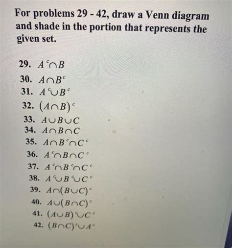 Solved For Problems Draw A Venn Diagram And Shade Chegg