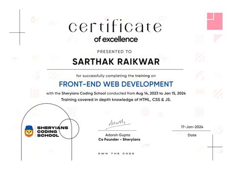 🎉 Completed My Front End Web Development Journey 💻 Html Css