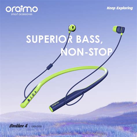 ORAIMO Neckband Sport Bluetooth In Ear Heavy Bass Earbuds Wireless Earphone For Workout OEB E50D