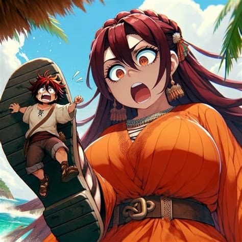 Nami Giantess Crushes Person With Her Feet Manga Scene Ai Art