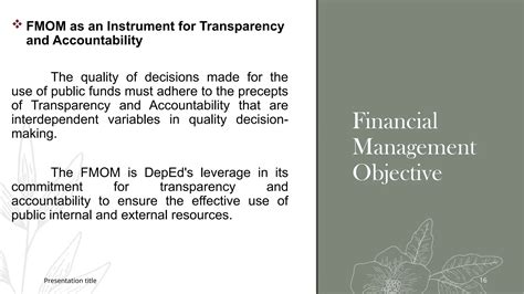 Deped Financial Management Objective And Frameworkpptx