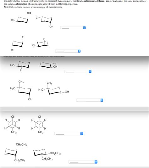 Solved Indicate Whether The Pair Of Structures Shown