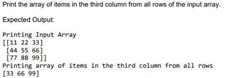 Solved Print The Array Of Items In The Third Column From All Chegg