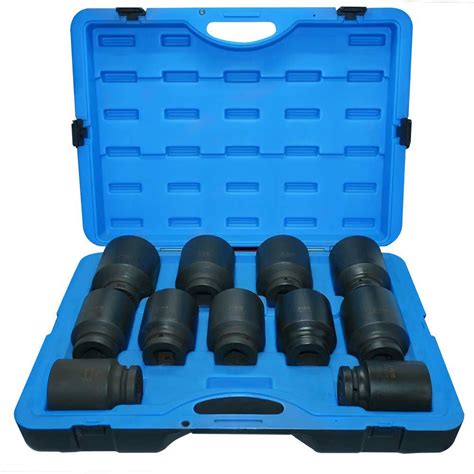 11pc 1 Inch Drive Impact Socket Set Metric Sae