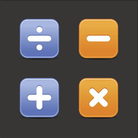 130 Calculator Icon Addition Multiplication Division Subtraction Sign Square Button Stock