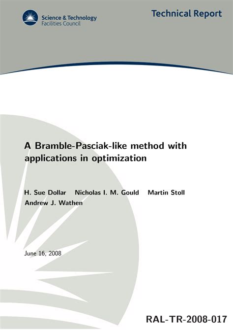 Pdf Preconditioning Saddle Point Systems With Applications In